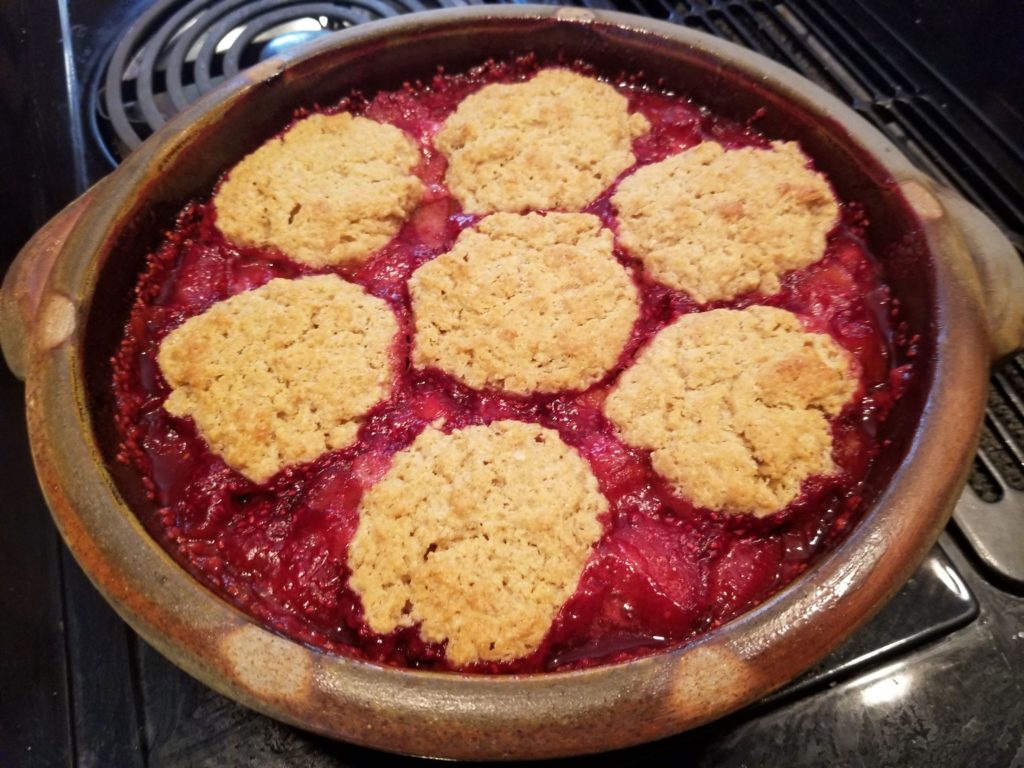 Rhubarb Raspberry Cobbler with Cardamom - The CobraHead Blog